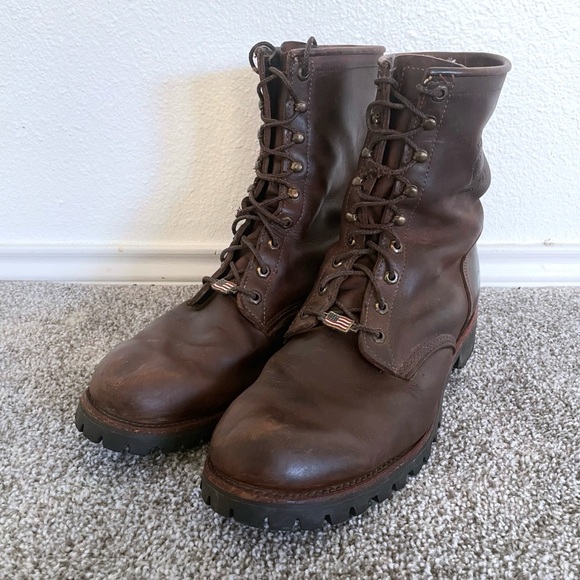 Chippewa | Shoes | Vintage Original Chippewa Lace Up Western Work Boots ...
